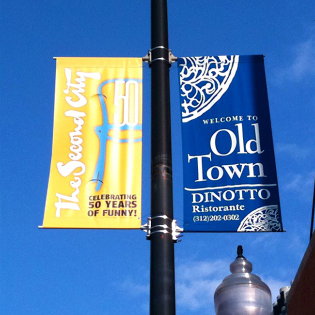 Street Lamp Pole Flag Double-sided Flex Banner Tension system - Buy ...